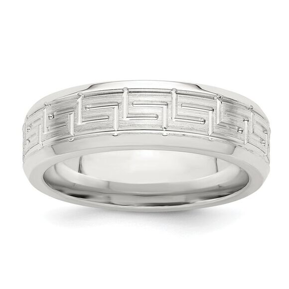 Kazi Luxury | Jewelry | Silver 6mm Brushed Flat Greek Key Design ...